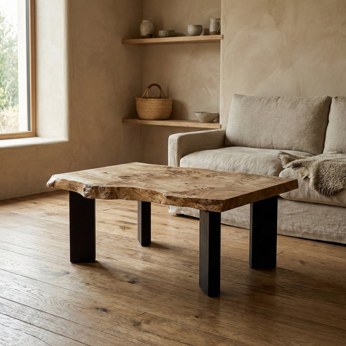 No.2134 ポプラ一枚板ローテーブル｜空間：ナチュラル – 【公式】鬼童銘木（KIDOMEIMOKU）｜一枚板テーブル専門店